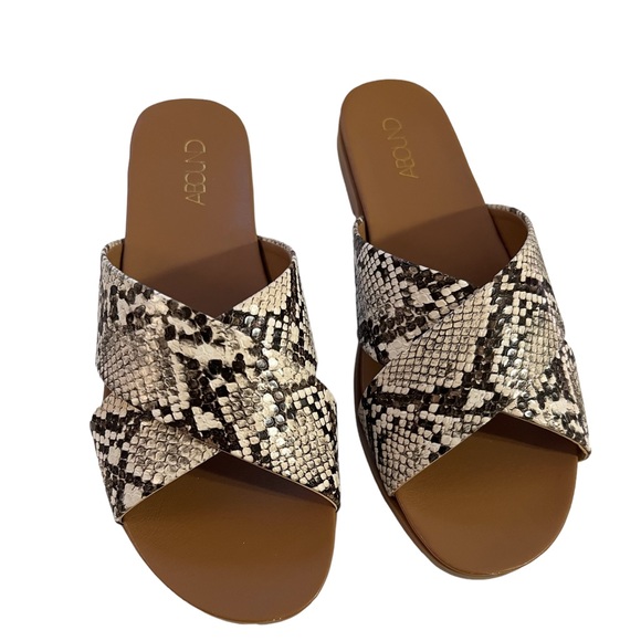 Abound | Shoes | New Abound Skylar Snake Skin Print Slide Flat Sandals ...